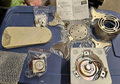 TRUSTY 12 VOLT Electric Remote Ceiling Fan RV Motorhome Nickel Almond ...