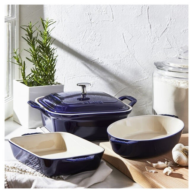 Staub Stoneware4-pc, Mixed Baking Dish Set, dark blue | eBay