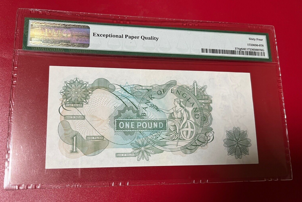 GREAT BRITAIN BANK OF ENGLAND ND 1970-77 ONE POUND PMG 64 EPQ | eBay