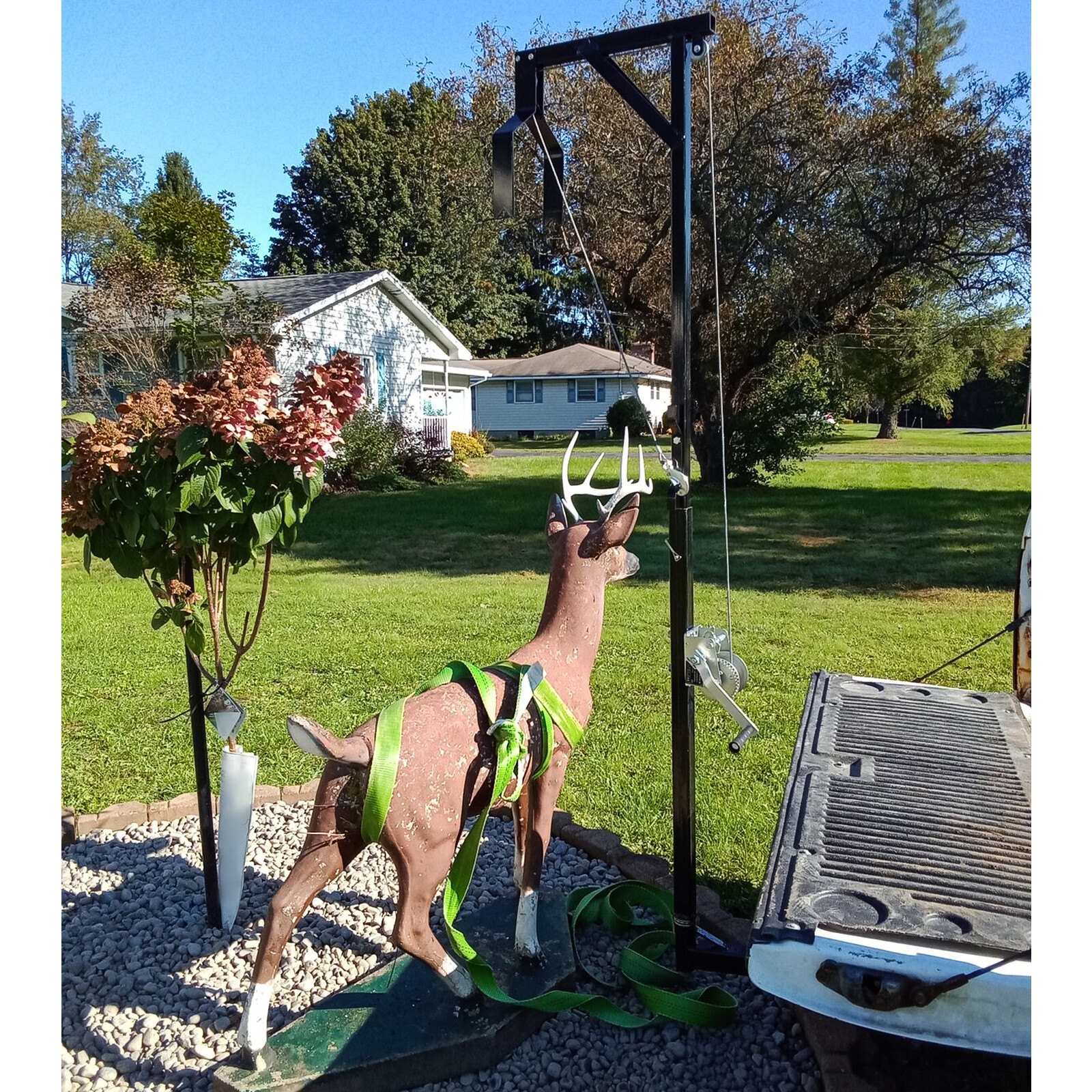 HECASA Hitch Mounted Deer Hoist Hitch Game Hoist 600lb Winch Swivel ...