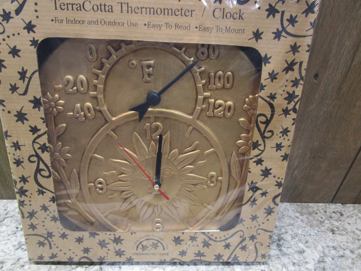 Terracotta Outdoor Clocks And Thermometers FirsTime & Co. Sundeck