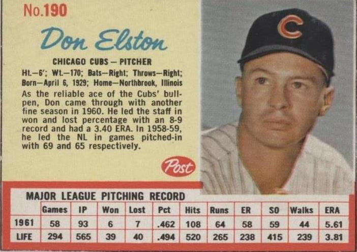 1962 Post - Don Elston #190 for sale online | eBay