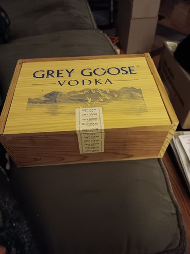 Vintage Grey Goose Wooden Vodka box with sliding lid | eBay