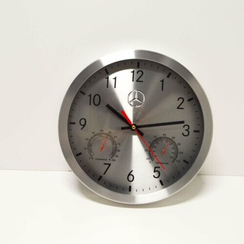 Official Mercedes-Benz Silver Aluminium Wall Clock B67870476 New Gift ...