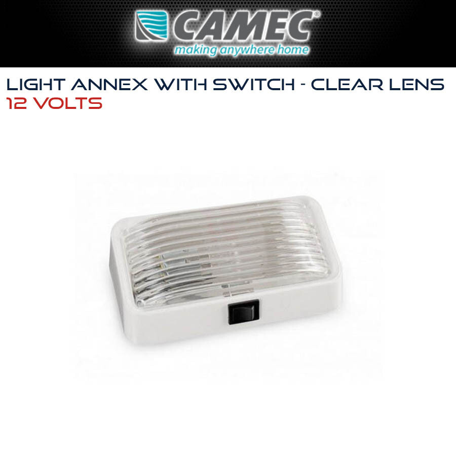 Camec Light 12V Annex with Switch & Clear Lens Caravan RV Motorhome ...
