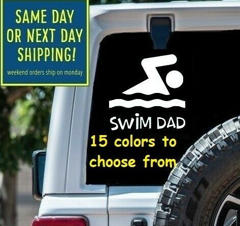 7 Sizes BOYS GIRLS SWIM DAD Car Window DECAL STICKER MacBook Laptop ...