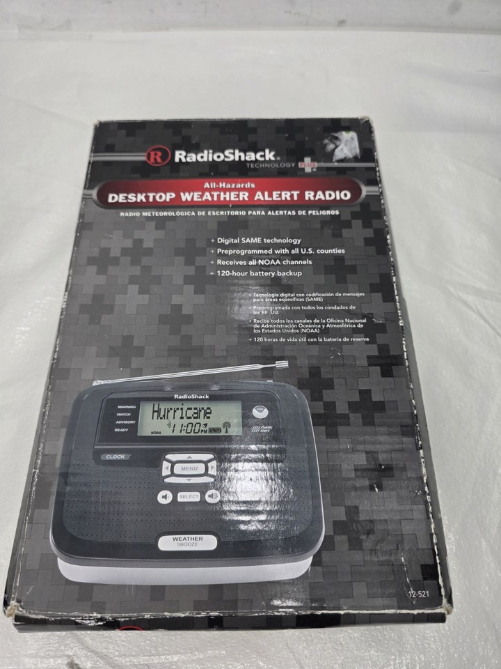 Radio Shack 12-521 Desktop Weather Alert NOAA Radio with Alarm Clock ...