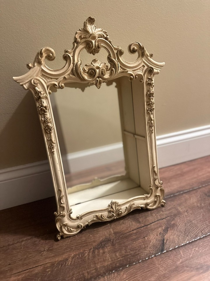 Vintage Syroco wood mirror gilded shadow box hollywood regency | eBay