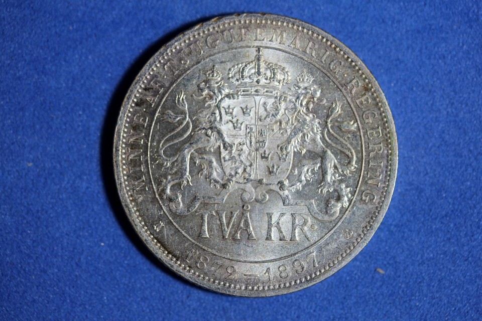 1897 Sweden Oscar II Silver Jubilee 2 Kronor Silver Coin #M23995 | eBay