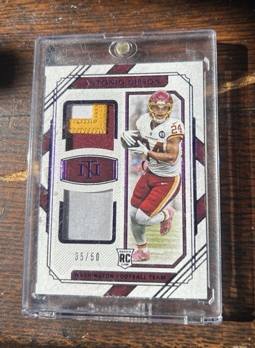 2020 Panini National Treasures Antonio Gibson RC Purple Dual 3 Color ...