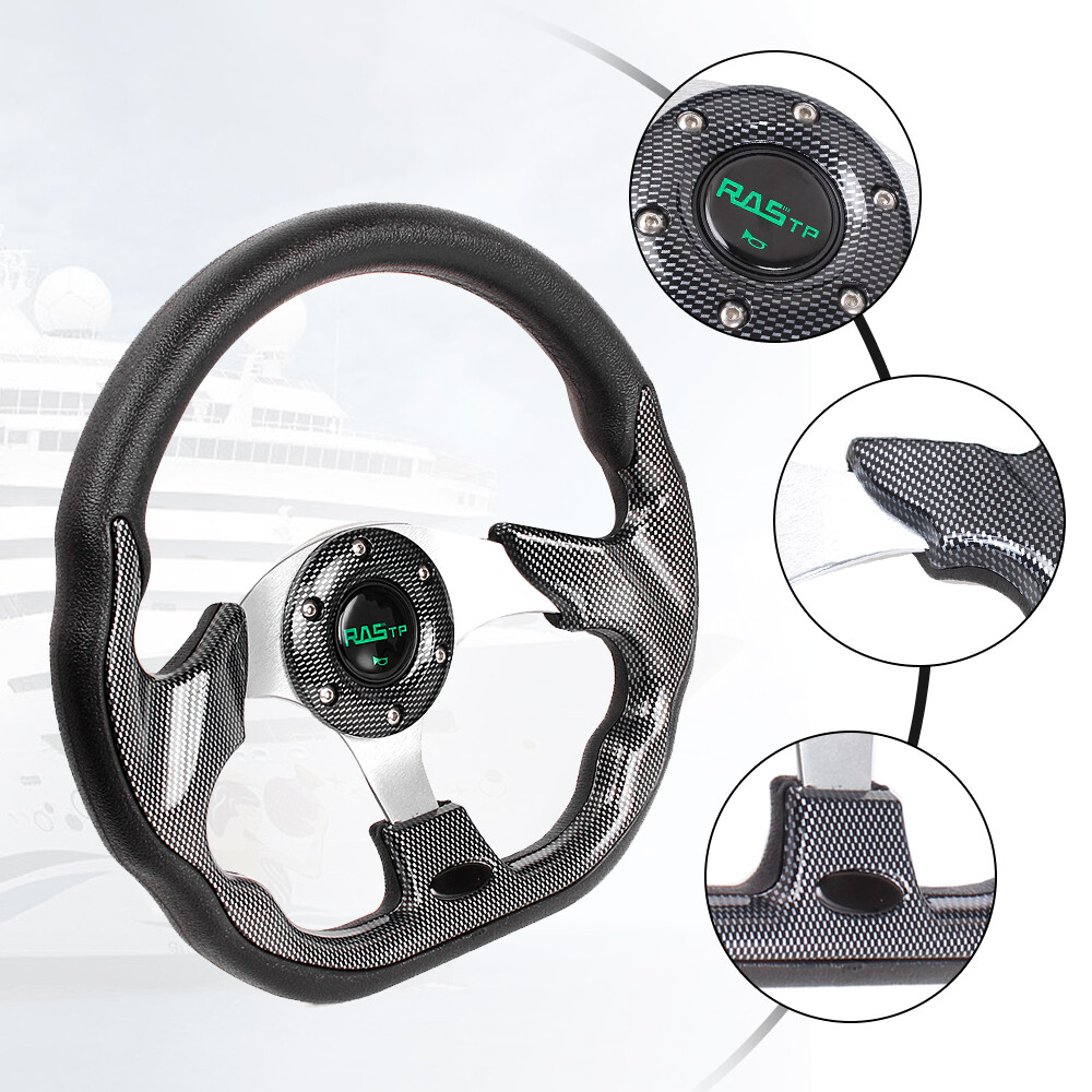 12.5" Universal D Shape Racing Steering Wheel + Ball Quick Release ...