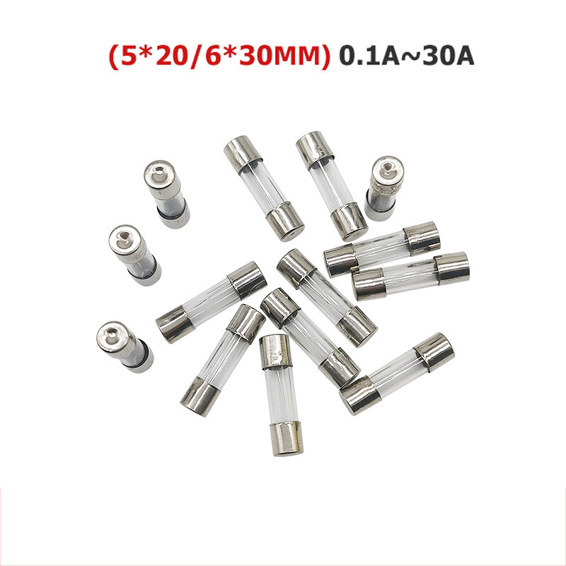 5mm x 20mm/6mm x 30mm Fast Acting Quick Blow Glass Fuse Fuses 250V 0.1 ...