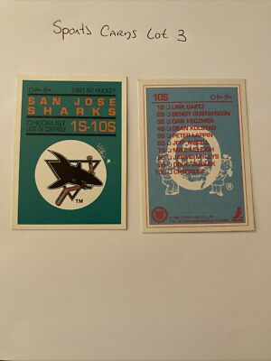 Checklist 1S-10S 1991-92 O-PEE-CHEE OPC Hockey San Jose Sharks Insert ...