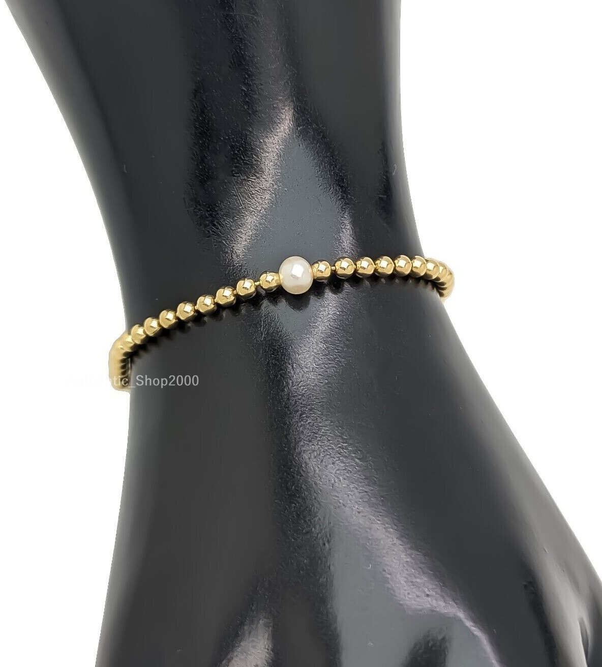 New 100% Authentic PANDORA Gold tone Cultured Pearl & Beads Bracelet ...