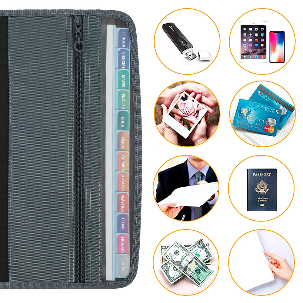 Expanding File Folder 13 Individual Pockets Plastic Document☥Organizer ...