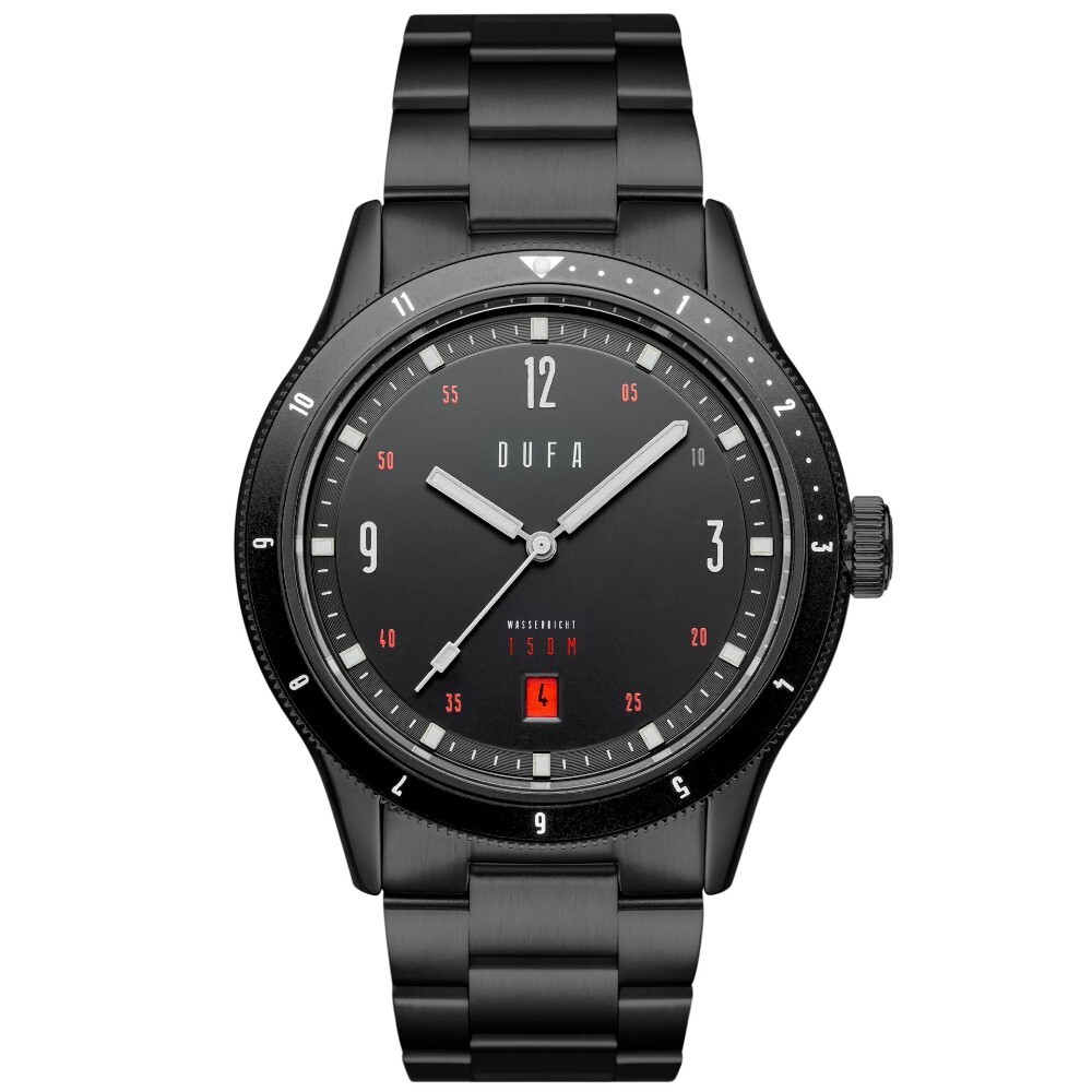 DuFa Stealth Black 41mm Automatic Diver Men's Watch 15ATM DF-9034-66 ...