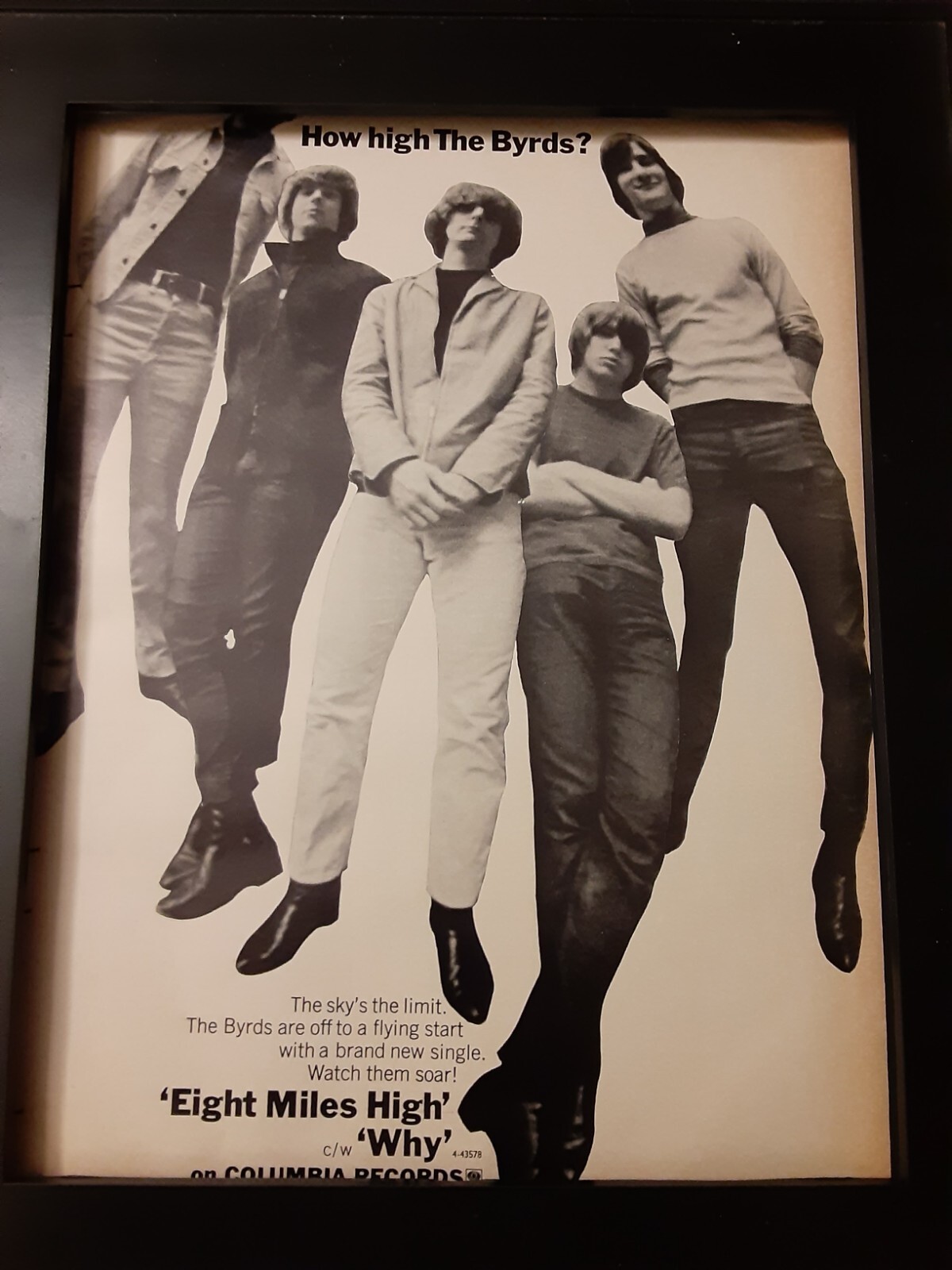 The Byrds Eight Miles High Rare Original Promo Poster Ad Framed! | eBay