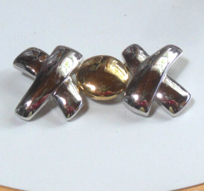 Signed LR "Lady Remington" Two-tone Brooch XOX Hugs Kisses 2.1/8" | eBay