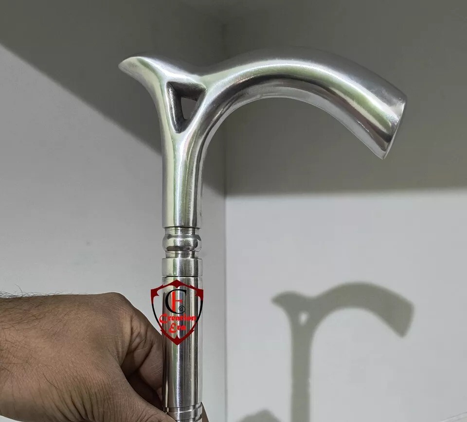 Steeliness Steel Aluminum Tactical Walking Cane The Remarkable V Handle ...