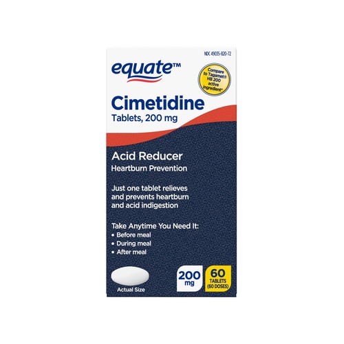 Equate Acid Reducer / Heartburn Prevention, Cimetidine 200 mg Tablets ...