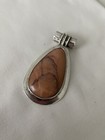 Pendant Sterling Silver Vintage Salmon Color Agate 2 1/4" | eBay