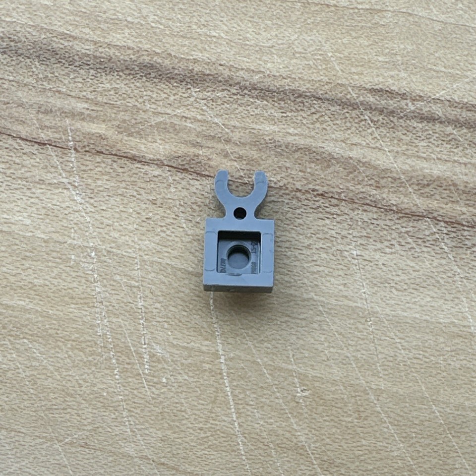LEGO Piece: 2 Dark Bluish Gray Plate, Modified 1x1 w/ Open O Clip Thick ...