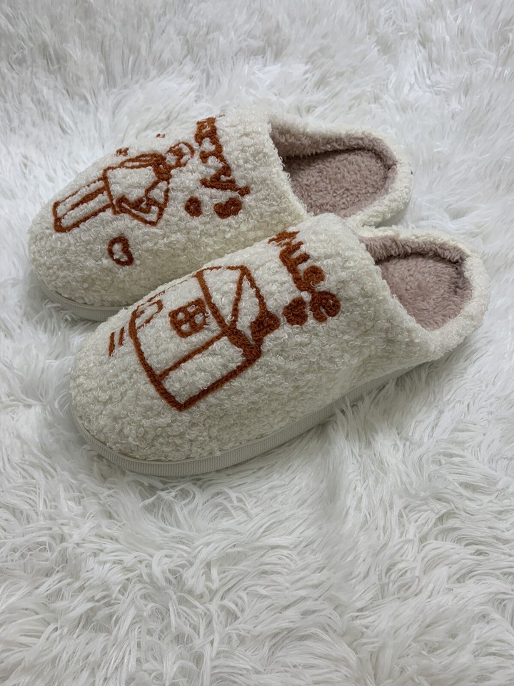 Harry’s House Harry Styles Red Embroidered Warm Fuzzy Slippers Gift ...