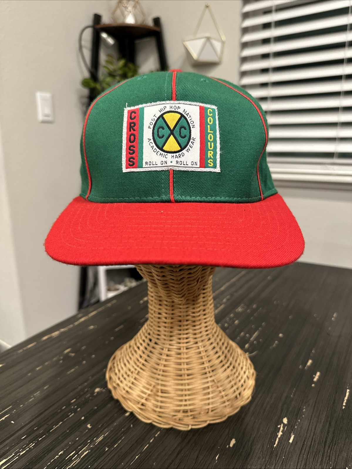 Cross Colours Black Hat Cap Vintage 90s SnapBack Post… - Gem