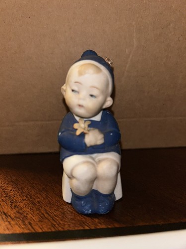 Vintage Bisque Or Porcelain Seated Boy Doll With Flower | eBay