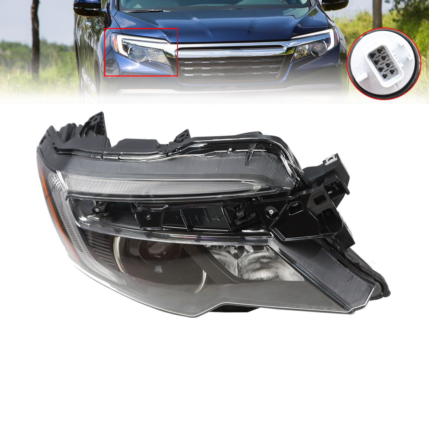 For 2016-2022 Honda Pilot LED Low Beam W/DRL Projector Headlight ...