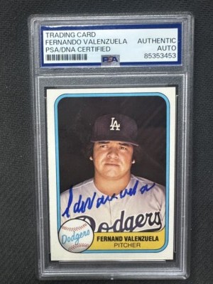 Fernando Valenzuela 1981 Fleer Hand Signed Rookie PSA Auto Authentic ...
