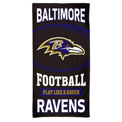 BALTIMORE RAVENS 100% COTTON 30" X 60" BEACH TOWEL FROM WINCRAFT | eBay