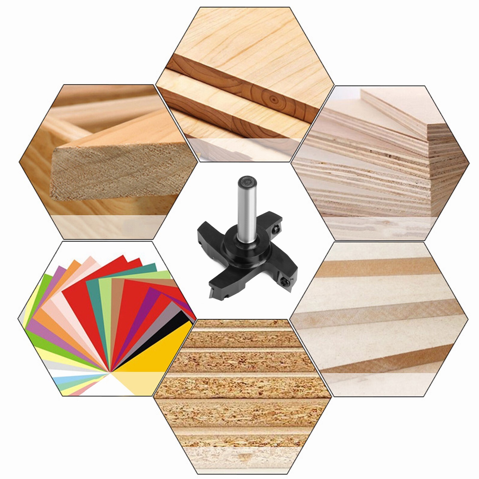 CNC Spoilboard Surfacing Router Bit 1/2" Shank Carbide Insert Cutter ...