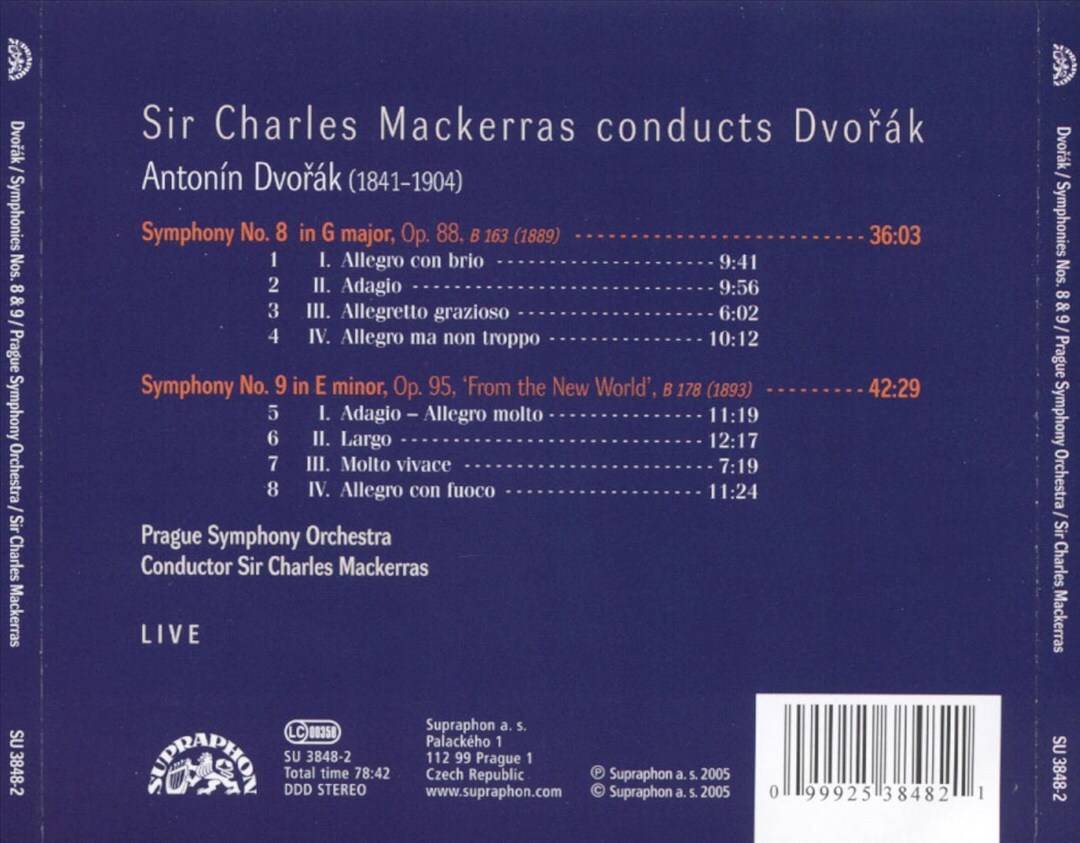 CHARLES MACKERRAS DVORÁK: SYMPHONIES NOS. 8 & 9 NEW CD 99925384821| eBay