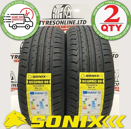 2 X 195 50 16 SONIX 88V XL EXTRA LOAD 195/50R16 BRAND NEW M+S HIGH ...