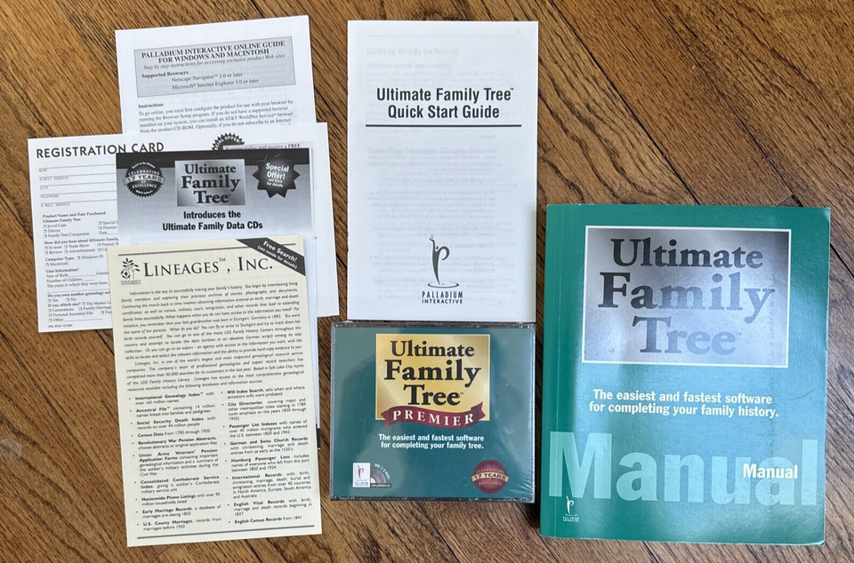 Ultimate Family Tree PREMIER Software PC CD ROM 1998 Genealogy NEW | eBay