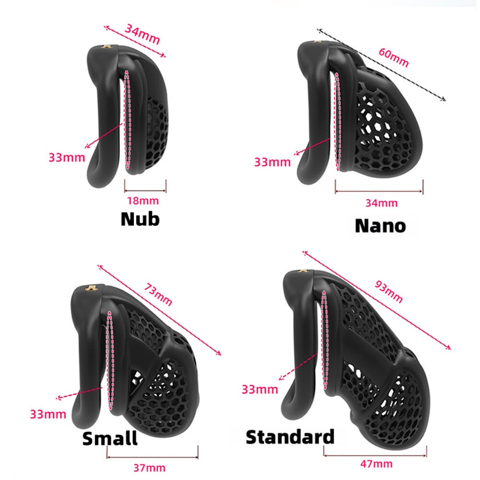 NEW Beehive Pro Breathable Cage Male Chastity Device Mini Lock 2 Type Rings Man | eBay