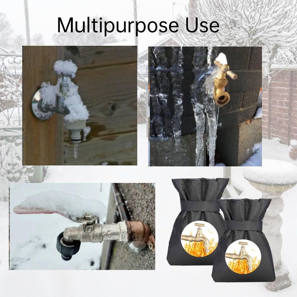 2 Packs Outdoor Faucet Covers for Winter, Hose Bib Protector Spigot ...
