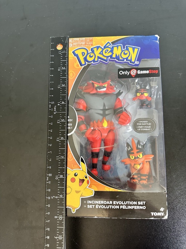 NEW Pokemon Incineroar Evolution Set Gamestop Exclusive Action Figure ...