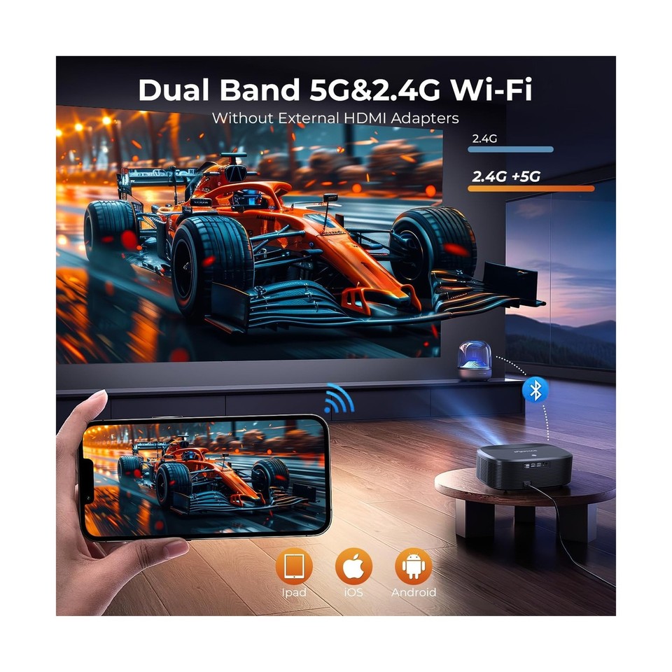 ELEPHAS W1K 4K WiFi Bluetooth Projector - 2024 Upgraded | eBay