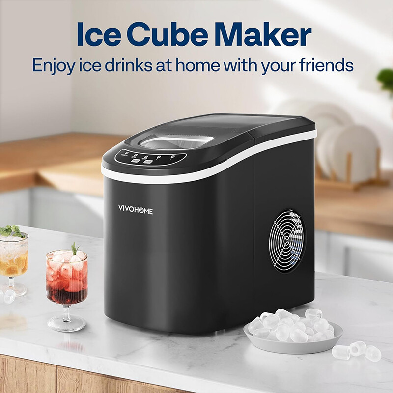 Countertop Bullet Ice Maker Portable Ice Machine with Ice Scoop 26lbs ...