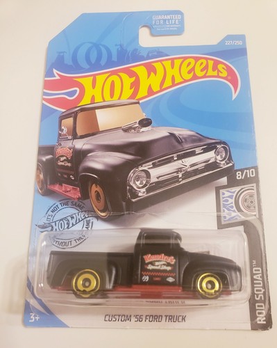 HOT WHEELS 2019 Custom '56 FORD TRUCK, Black Rod Squad # 8/10 1:64 ...