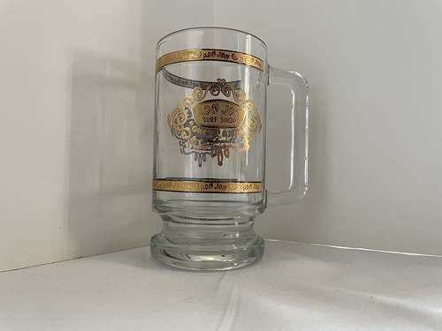 Ron Jon Surf Shop Cocoa Beach Florida Glass Beer Mug Stein Cup Mug Gold ...
