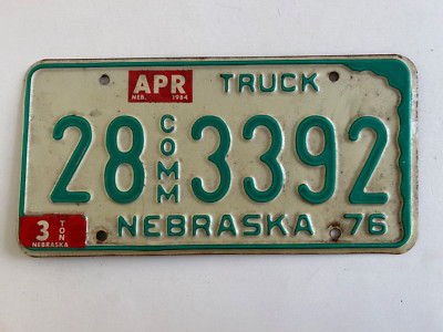 1984 Nebraska License Plate 3 Ton Truck Commercial County 28 Sticker on ...