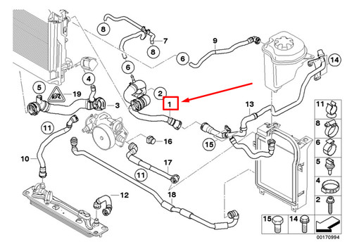 BMW X6 E71, E72 UPPER RADIATOR HOSE 7576354 17127576354 08-18 NO DUTY ...