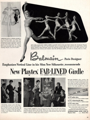 1950 Playtex Girdle: Balmain Paris Designer Vintage Print Ad | eBay