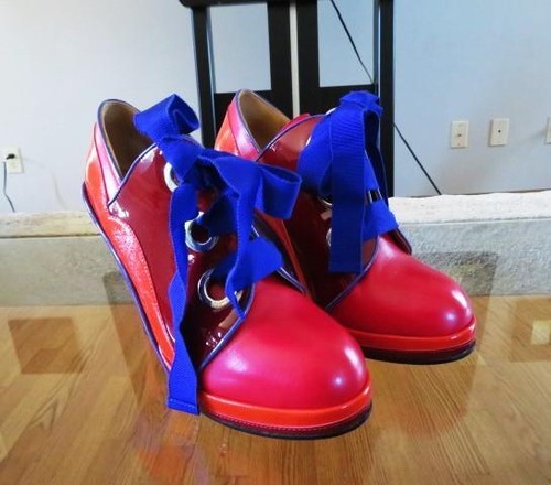 JOHN FLUEVOG Red Patent Sally Jane Pinup Scallop Heel… - Gem