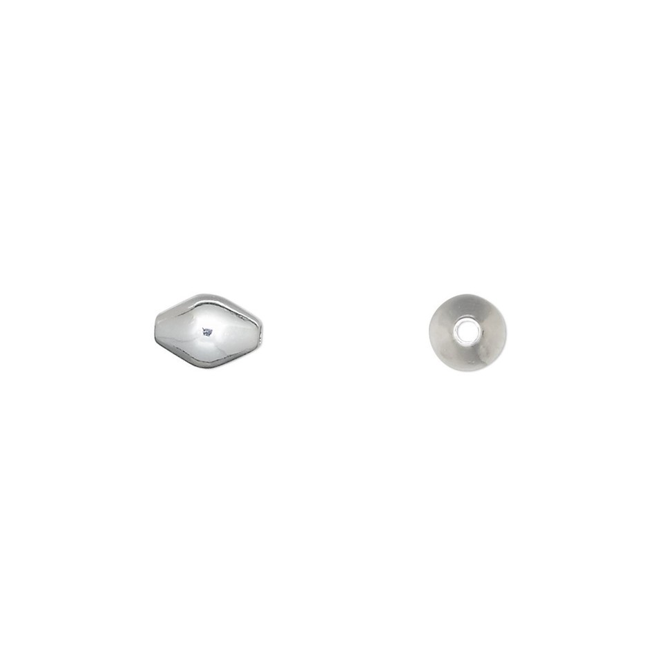 100 Silver Plated Brass 5x7mm Smooth Double Cone Beads with 1.2mm Hole ...