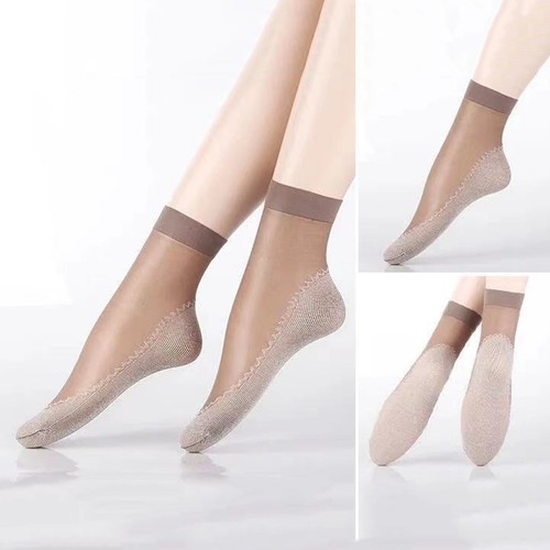 10 Pairs Transparent Socks Ultrathin Sweat Absorption Anti-snagging See ...