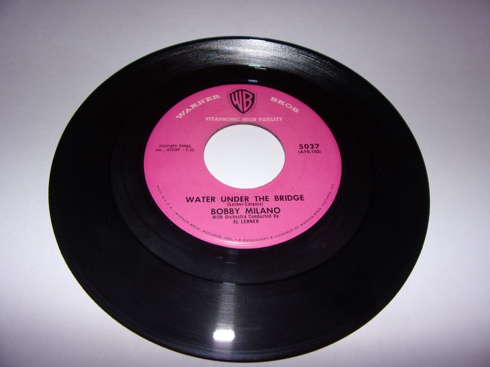 Bobby Milano: Water Under The Bridge / My Yiddishe Momme / 45 Rpm ...